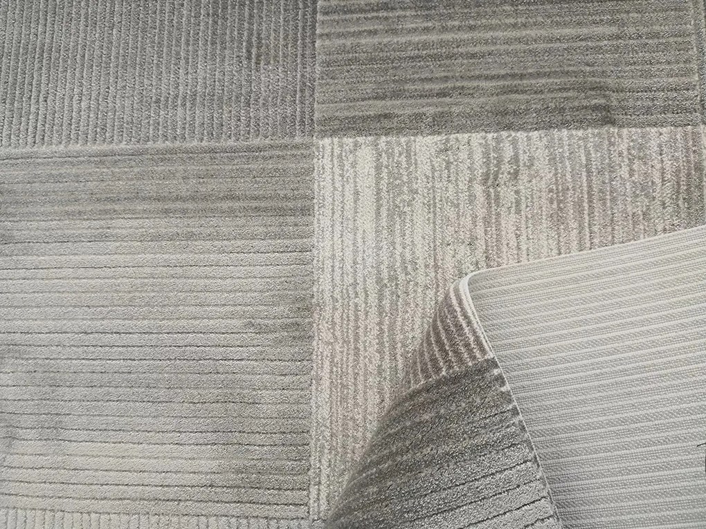 Berfin Dywany, Kusový koberec Vals 8002 Grey, 200x290, šedá, obývací pokoj