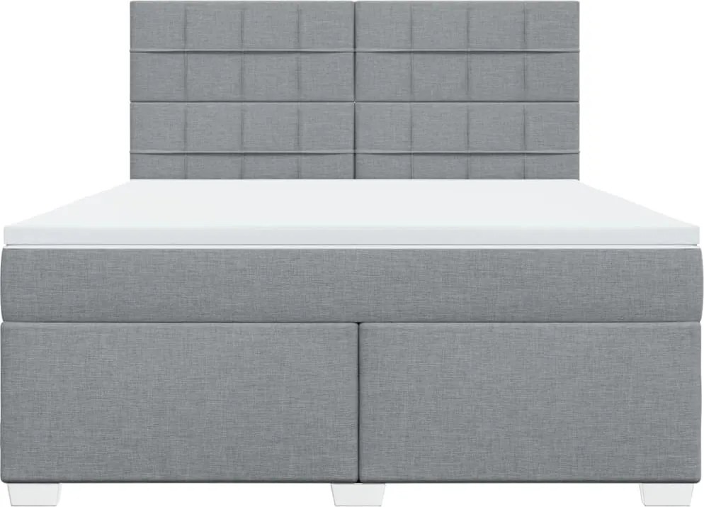 Box spring postel s matrací světle šedá 180 x 200 cm textil 3290567