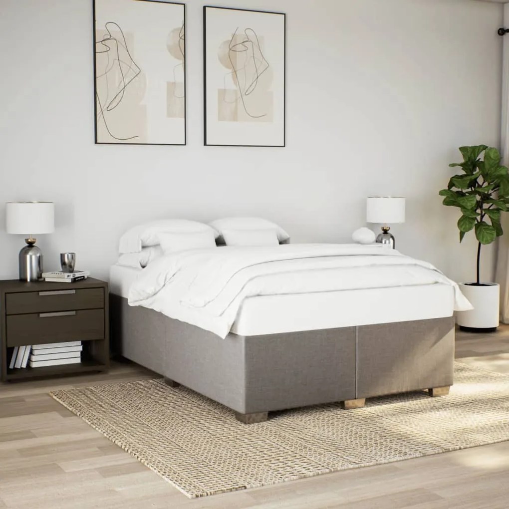 Box spring postel s matrací taupe 140x200 cm textil 3285141