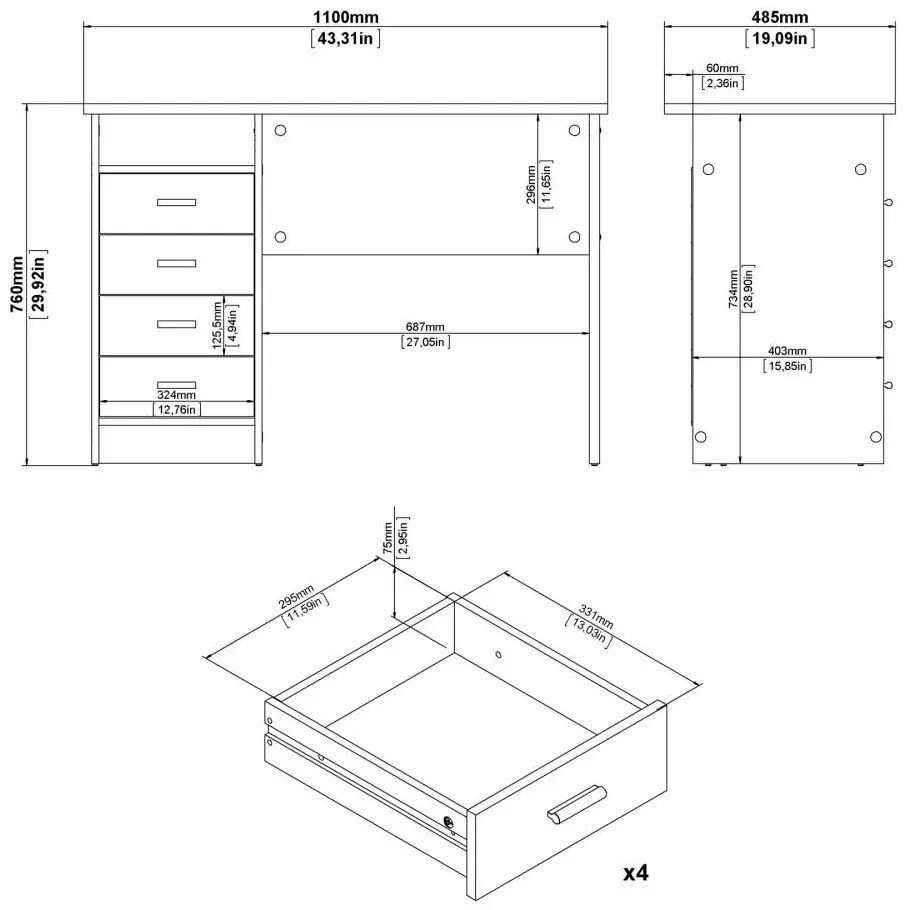 Tvilum Psací stůl Felix 146 dub sonoma