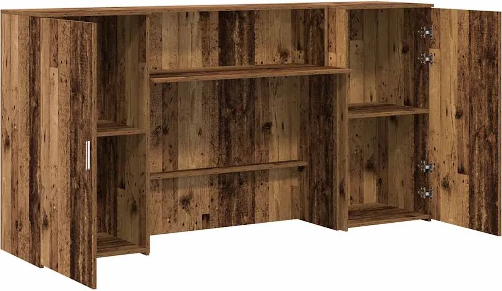 Recepční stůl starého dřeva 200x50x103,5 cm kompozitní dřevo 3324221