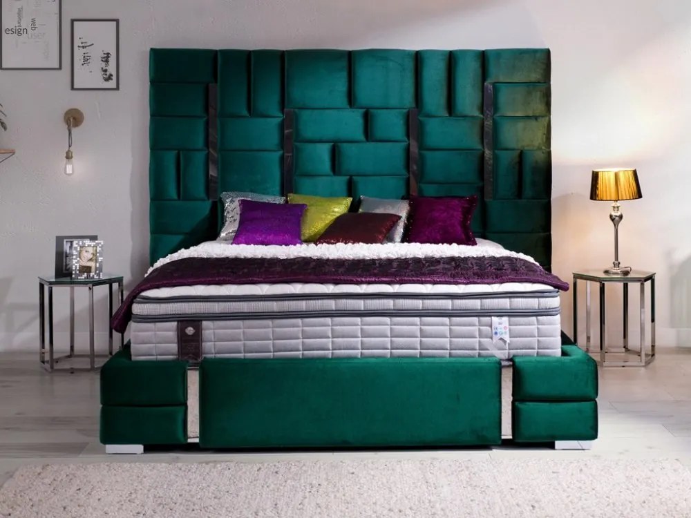 Luxusní kontinentální postel CAESAR 140x200 cm Matt Velvet 2