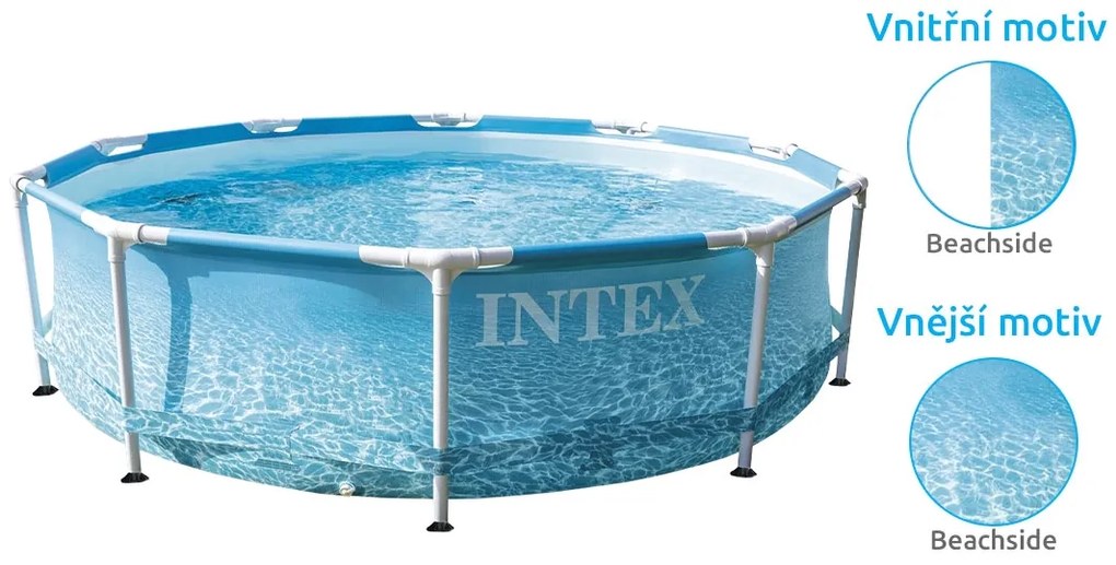 Intex | Bazén Florida 3,05x0,76 m s pískovou filtrací - motiv BEACHSIDE | 19900114