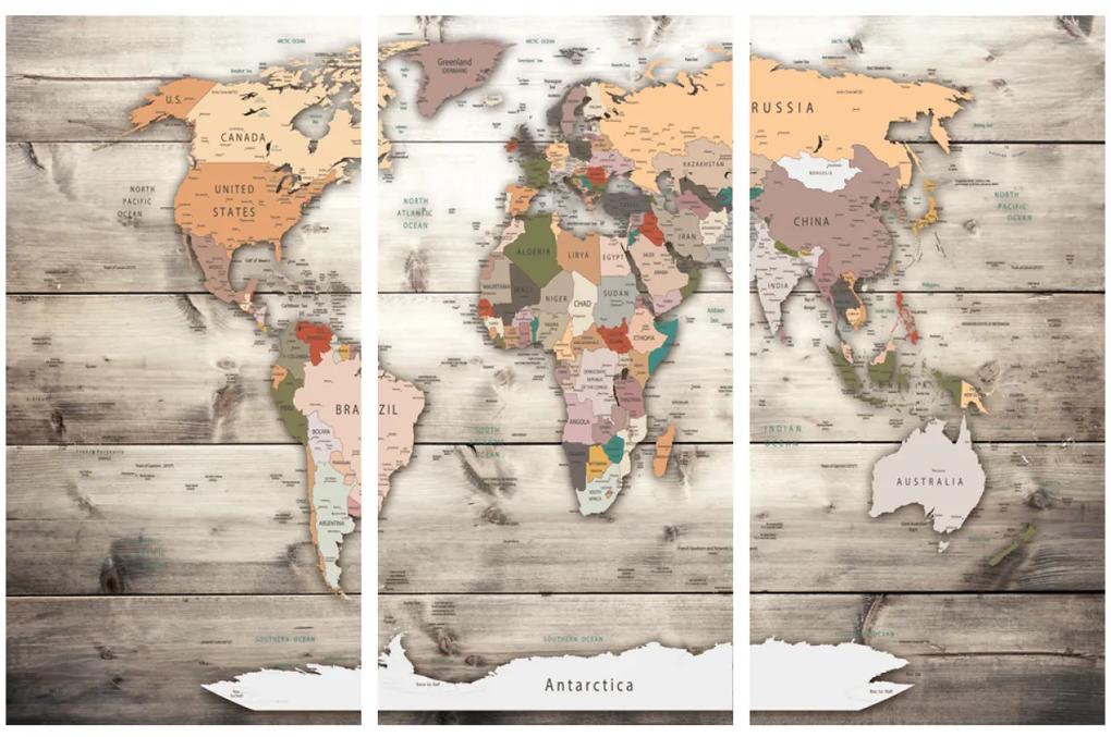 Mapa na korkové tabuli - historická mapa světa (90x60 cm) - Murando DeLuxe