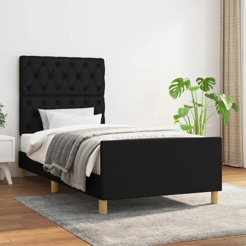Rám postele bez matrace černá 80 x 200 cm textil 3125254