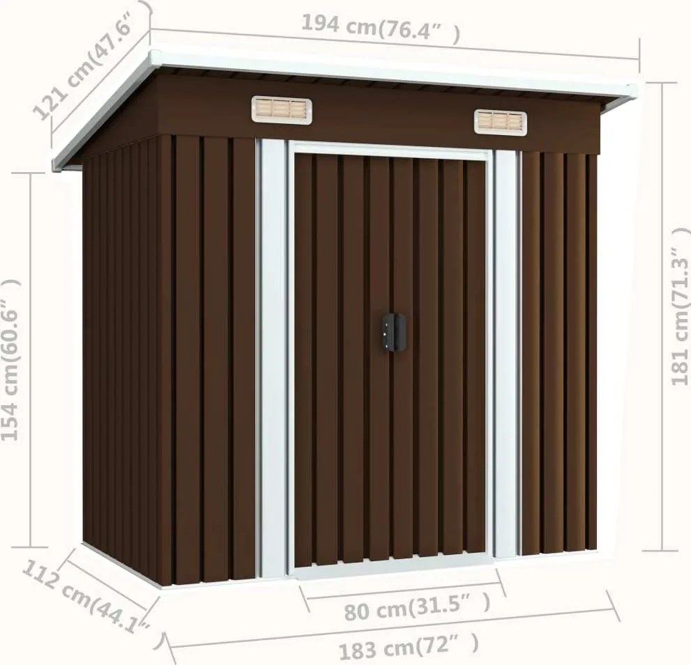 vidaXL Zahradní domek kovový [42908] Barva: Zelená