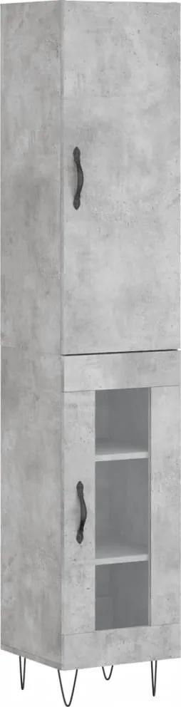 vidaXL Skříň highboard 34,5 x 34 x 180 cm kompozitní dřevo [3199077] Barva: Černá