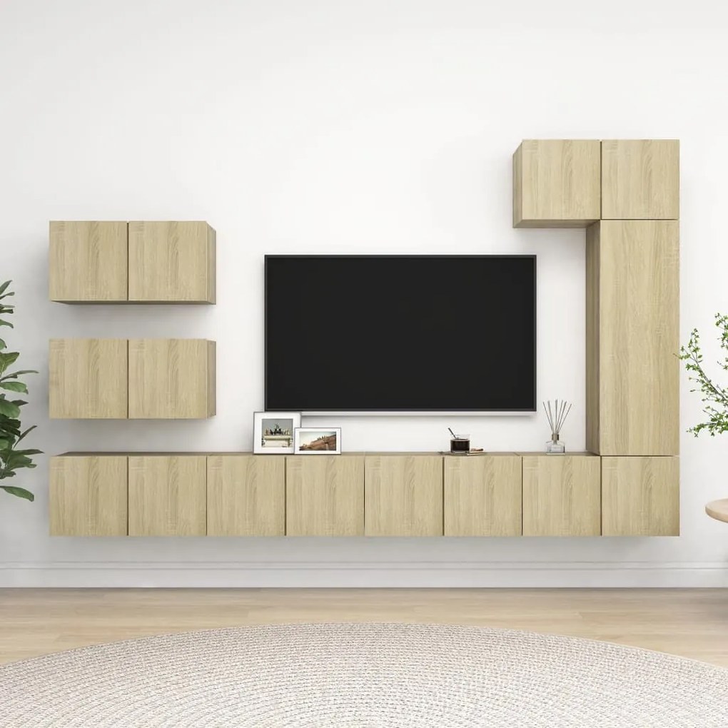8dílný set TV skříněk dub sonoma kompozitní dřevo 3079031