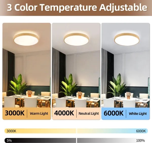 Brilagi-LED Stmívat. svítidlo GLASS POOL DOUBLE LED/60W/230V 50 cm dek. dřeva+DO
