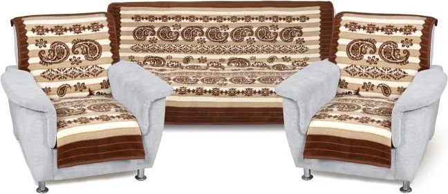 Bellatex Souprava Karmela PLUS 3+1+1 Béžová,Hnědá 150x200 cm, 2ks 65x150 cm