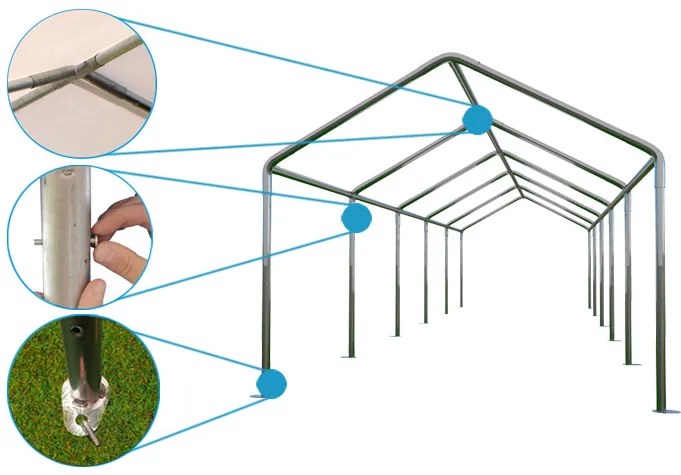 Zahradní párty stan 4x10m bílá EKONOMY