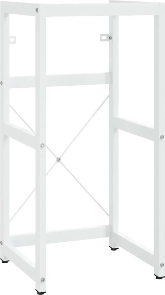 Koupelnový rám s vestavěným umyvadlem bílý železo 3101385