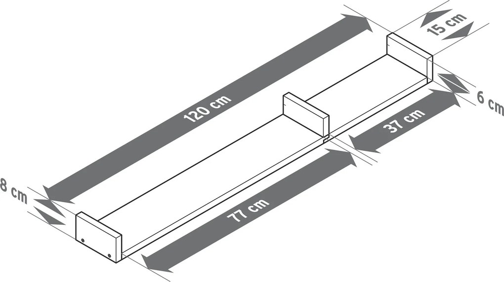 Tchibo - Nástěnná police, cca 120 cm