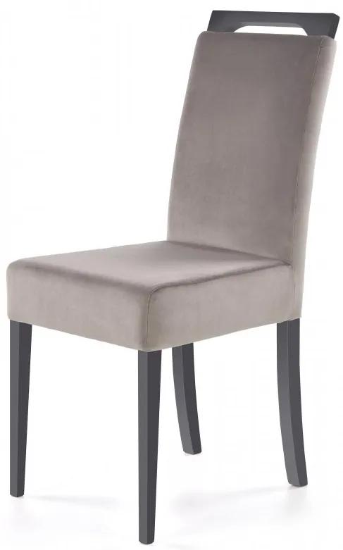 Jídelní židle CLARION – masiv, látka, více barev bílá / šedá