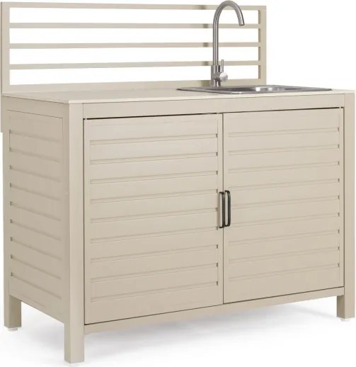 BIZZOTTO Modul zahradní kuchyňské linky s dřezem ARIA béžová 120x62 cm 0790372