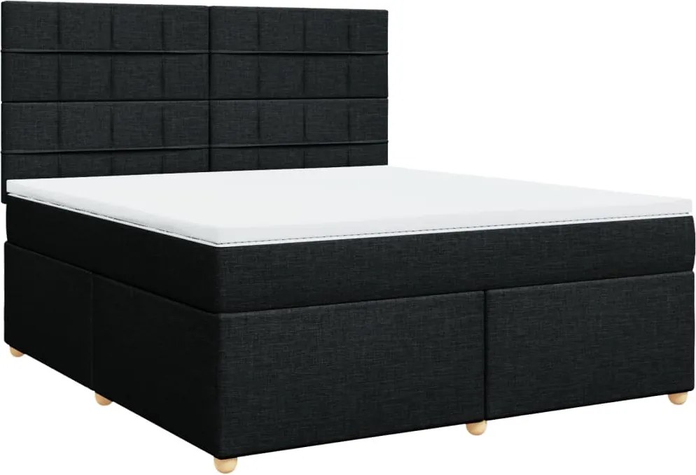 Box spring postel s matrací černá 180x200 cm textil 3293661