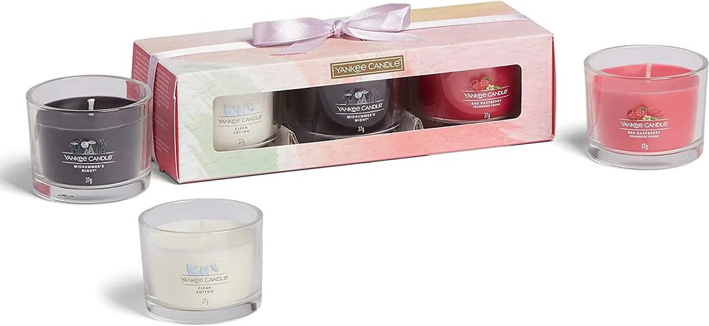 Yankee Candle Dárková sada: 3x votivní svíčka ve skle 3x 37g