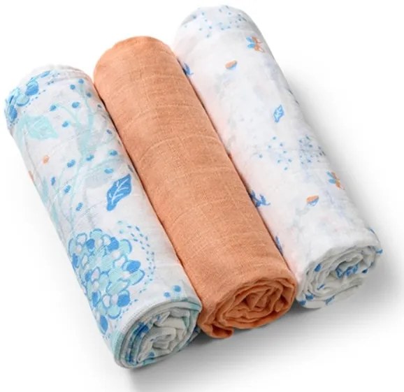 Mušelínové - super měkké plenky BabyOno, 3ks - meruňkové