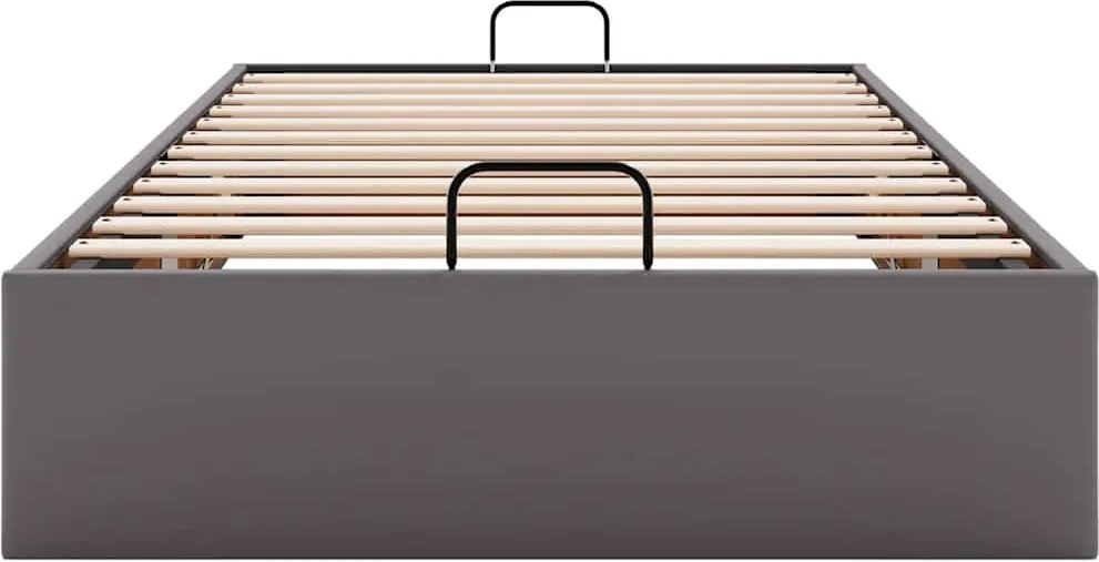 Osmanský rám postele bez matrace šedá 90x200 cm umělá kůže 3310782