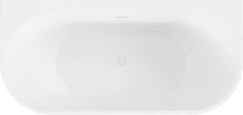 Mexen Oval+ volně stojící vana ke zdi 170 x 80 cm, bílá, bílý přepad - 52681708000-20