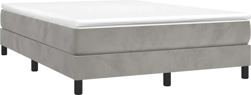 Box spring postel s matrací světle šedá 140x190 cm samet 3144327