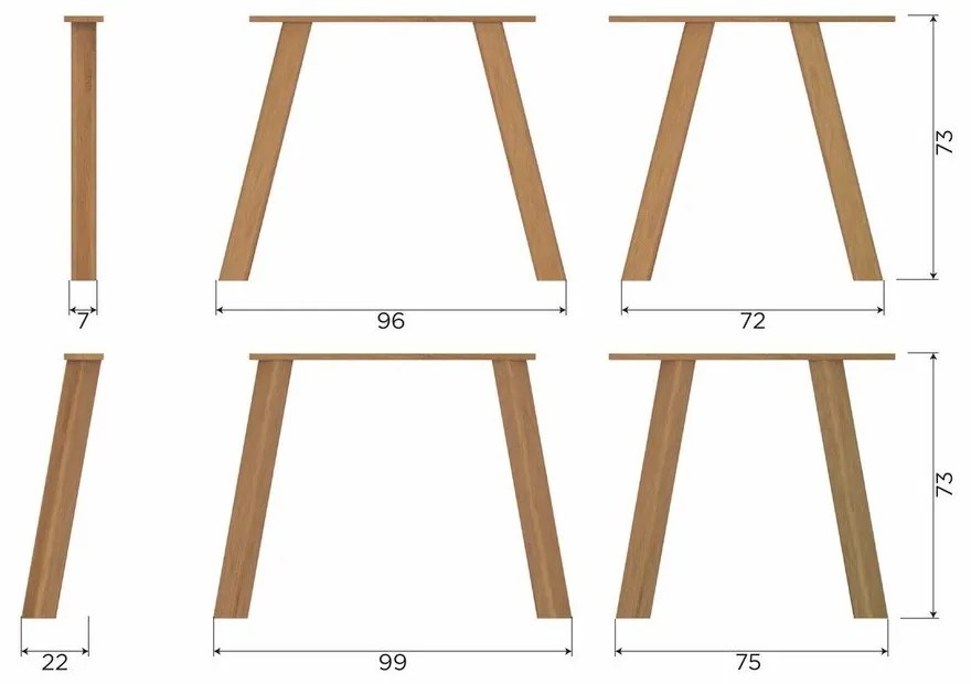 Jídelní stůl z dubového dřeva 100x180 cm Tablo – WOOOD