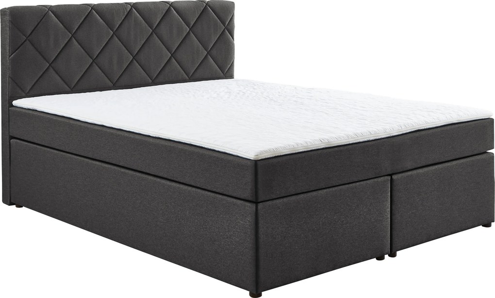 XXXLutz POSTEL BOXSPRING, 140/200 cm, antracitová Boxxx - Jednolůžkové postele - 002157008403