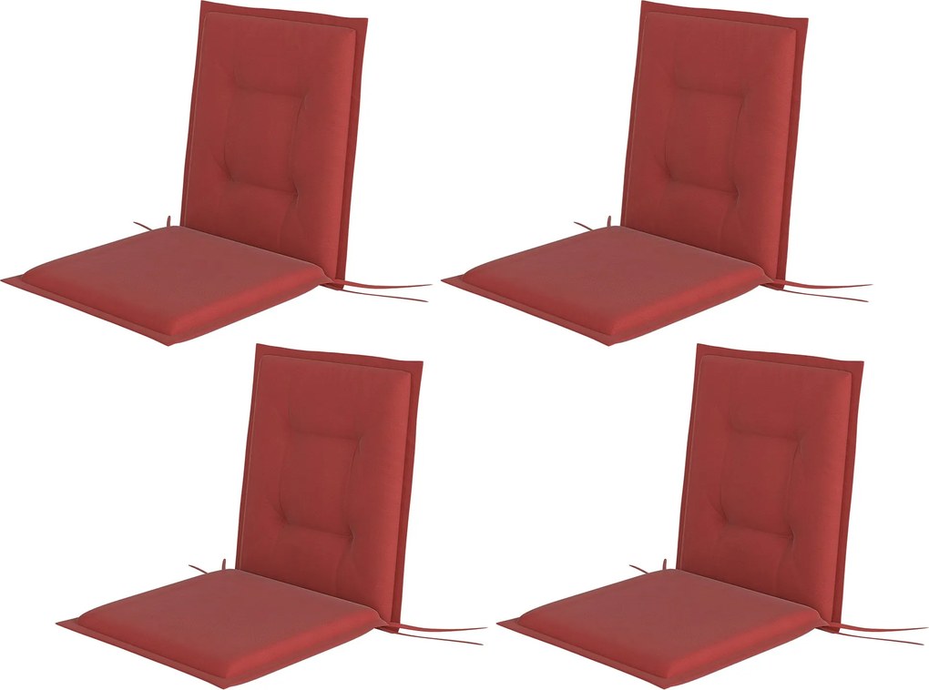 Outsunny 4dílná sada sedáků 108 x 50 x 5 cm s popruhy, vnitřní a venkovní podušky, polštáře na sedačky, lavicové podušky pro zahradní nábytek, jídelní