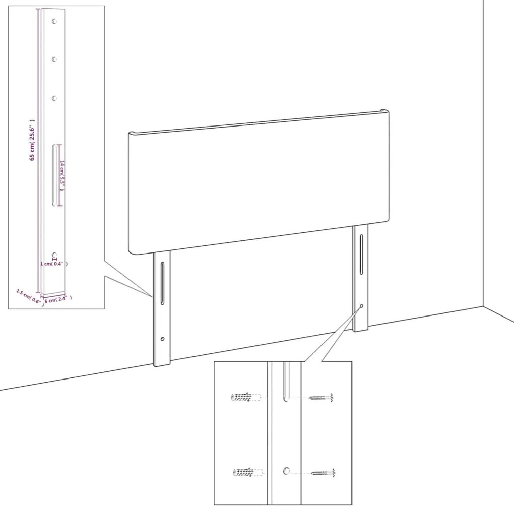 vidaXL Rám postele s čelem 90x190 cm textil [3124859] Barva: krémová