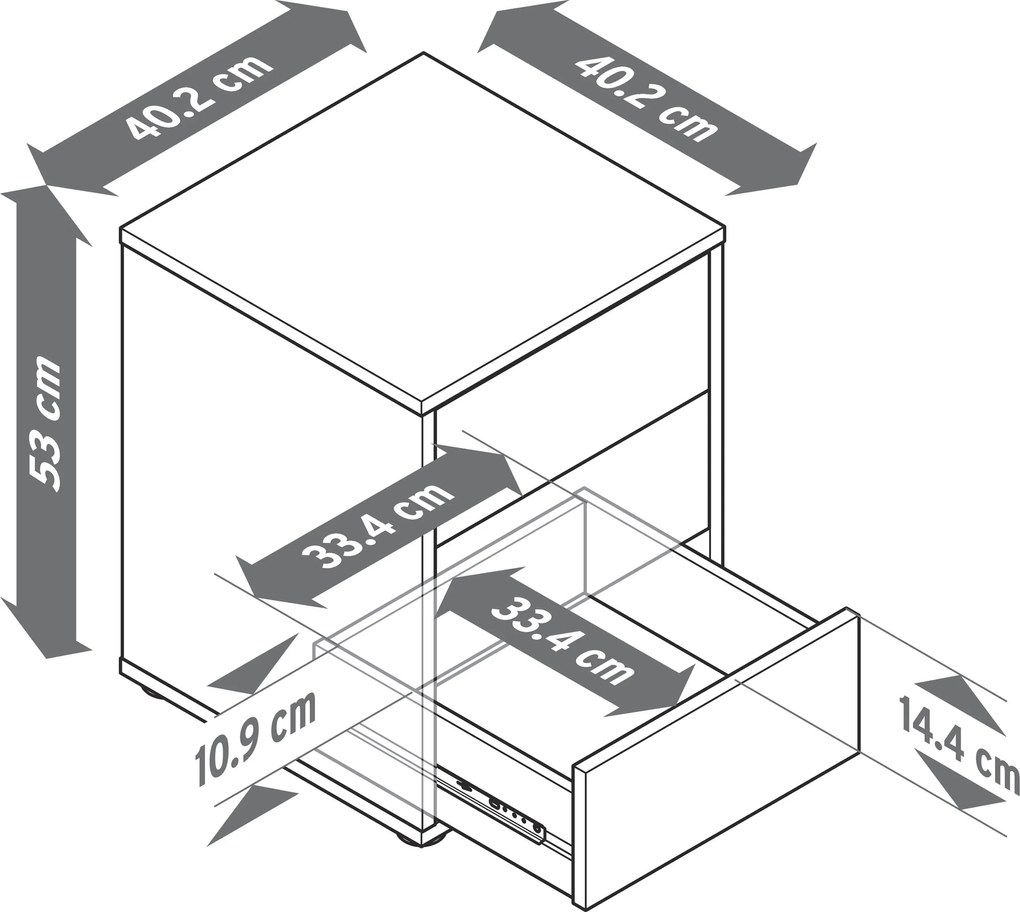 Tchibo - Noční stolek boxspring - barva: bílá