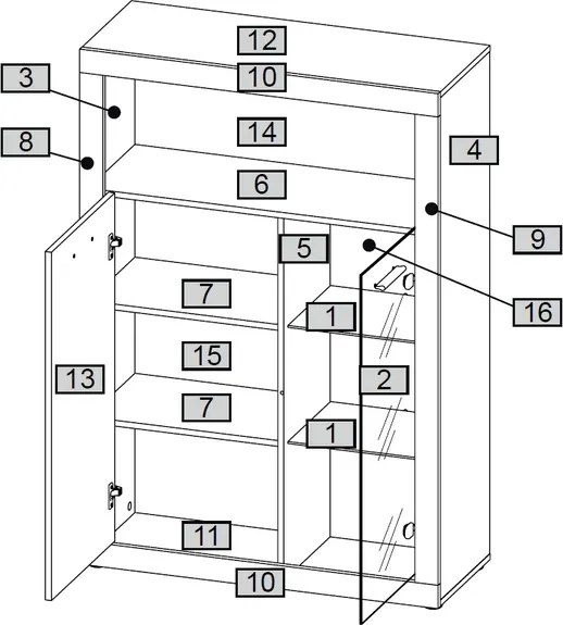 Obývací stěna Ibiza, s osvětlením