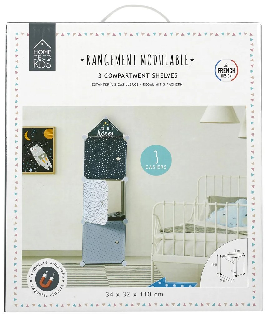 Home Deco Kids Dětská modulární skříň My little Hero - třídílná