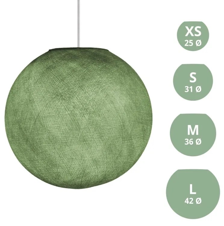 creative cables Stínidlo tvaru koule z polyesterového vlákna - 100% vyrobené ručně Barva komponentu: Olivově Zelená, Velikost ⌀: XS - 25cm