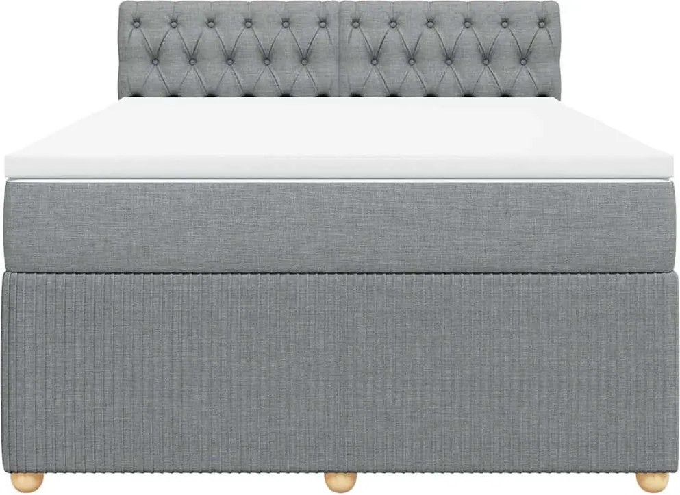 Box spring postel s matrací světle šedá 140 x 200 cm textil 3287486