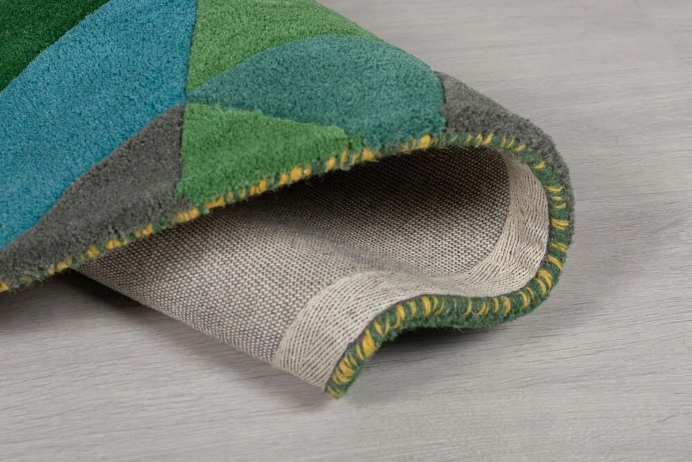 Ručne všívaný behúň Illusion Prism Green/Multi, 60x230, zelená, chodba / predsieň, Flair Rugs