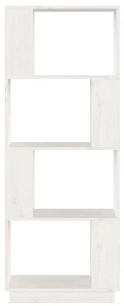 Petromila Knihovna / dělicí stěna bílá 51 x 25 x 132 cm masivní borovice