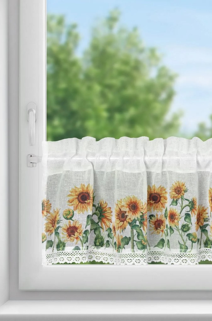 KRÁTKÁ ZÁCLONA NA PÁSCE HELIA 150X30 CM KVĚTY