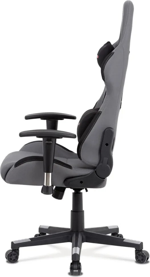 Kancelářská židle houpací mech., plast. kříž, šedá + černá látka – opěrák 90°–180° Šedá