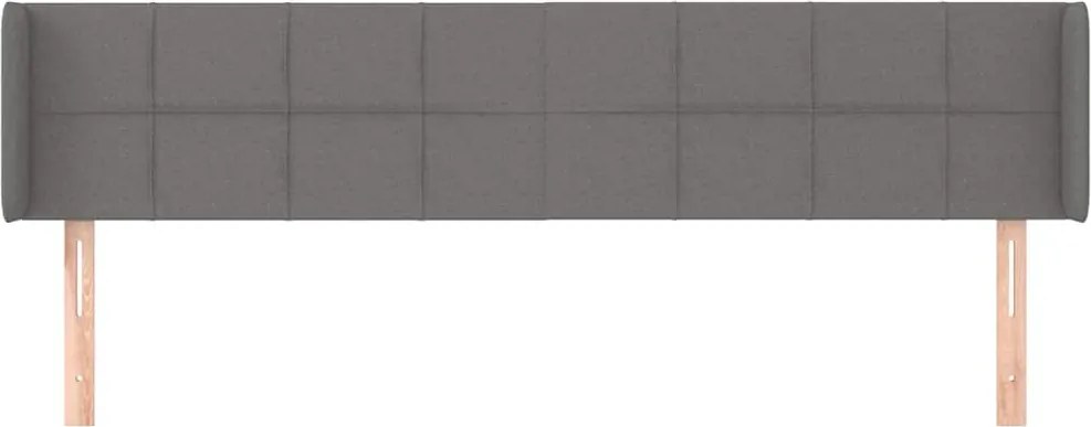 Čelo postele typu ušák tmavě šedé 163x16x78/88 cm textil 3118775