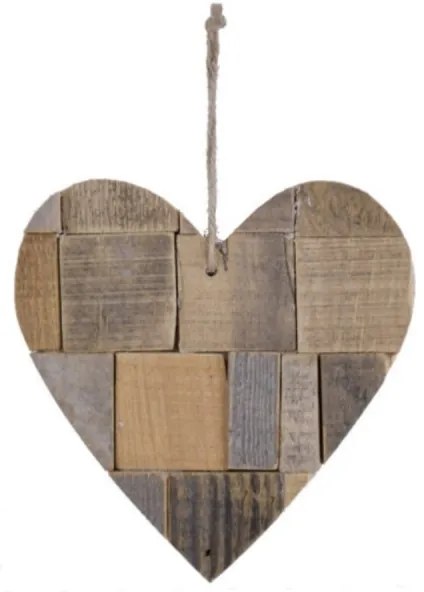 Přírodní dekorace srdce 14x14cm