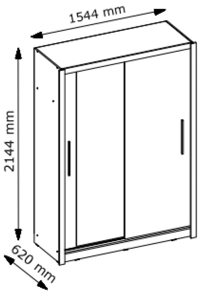 Šatní skříň MARTIN dvoudveřová, 100 cm; 3 varianty