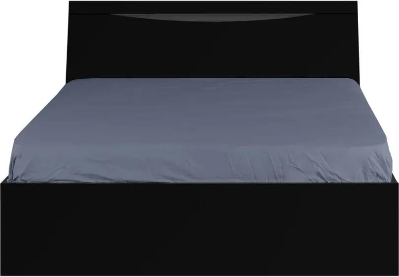 Černá dvoulůžková postel Artemob Letty, 160 x 200 cm