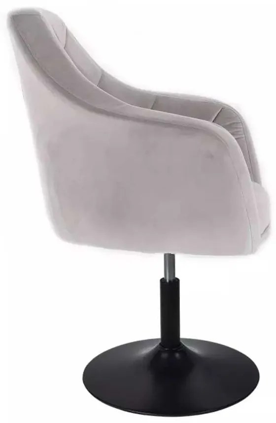 LuxuryForm DESIGN Otočné křeslo ANDORA VELUR na černém talíři - světle šedé