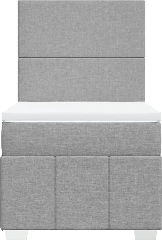 Box spring postel s matrací světle šedá 90x200 cm textil 3293844