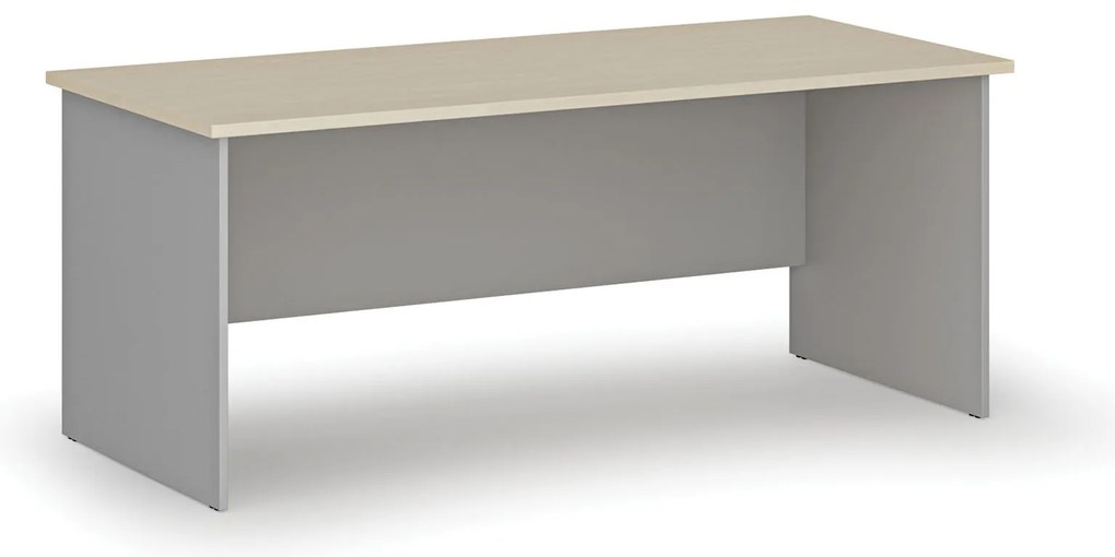 Kancelářský psací stůl PRIMO GRAY, 180x80 cm, šedá/bříza