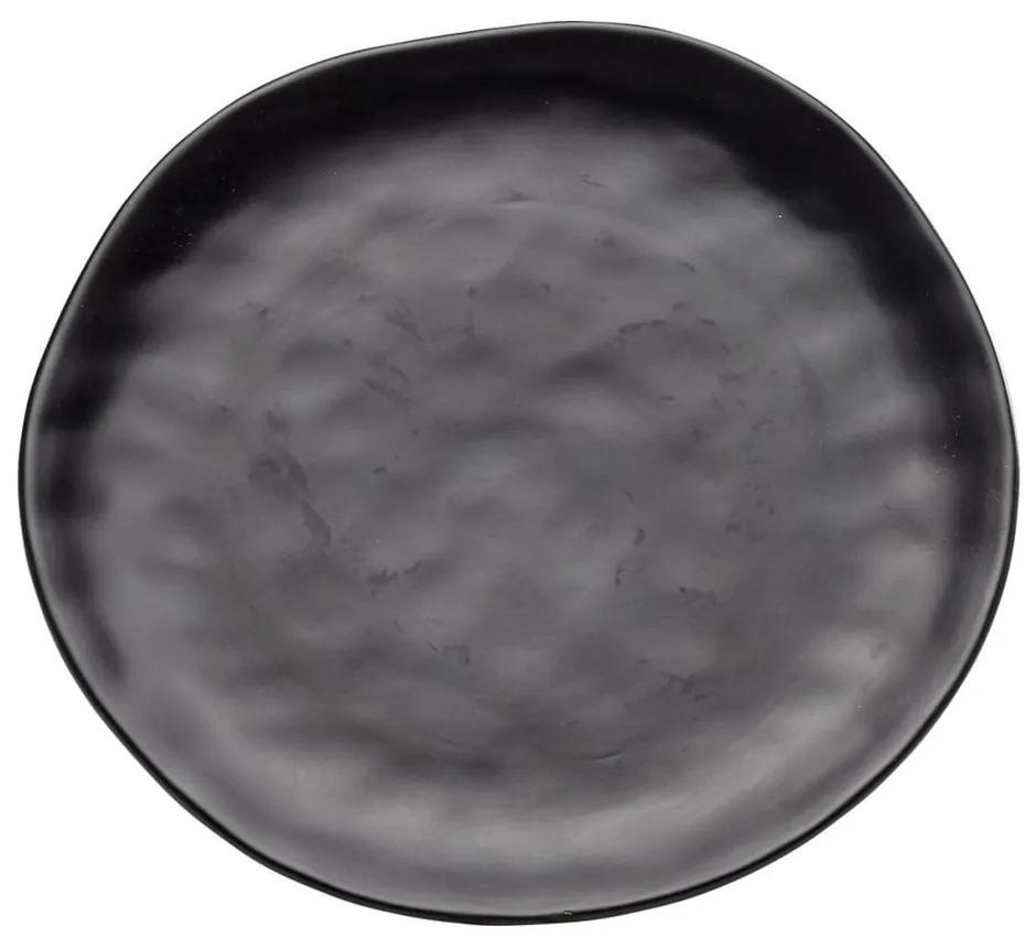 Černý kameninový talíř Kare Design Organic Black, ⌀ 26 cm