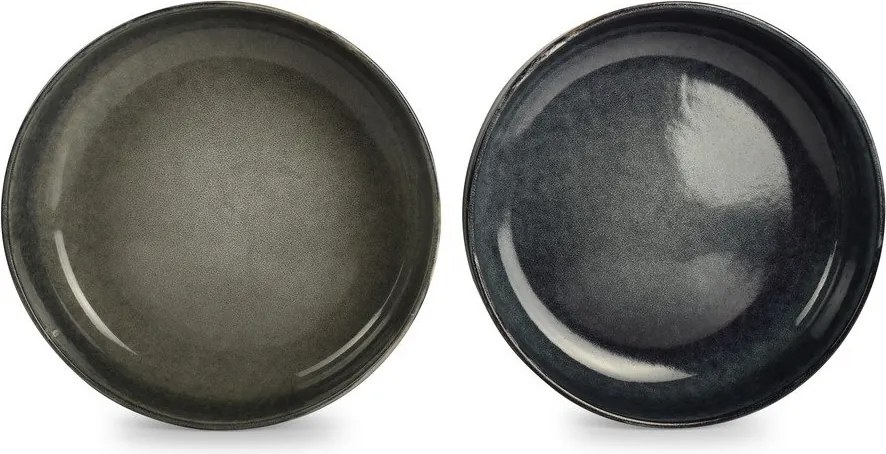 Zelený/modrý servírovací talíř z kameniny ø 28 cm Meridian – Salt&amp;Pepper