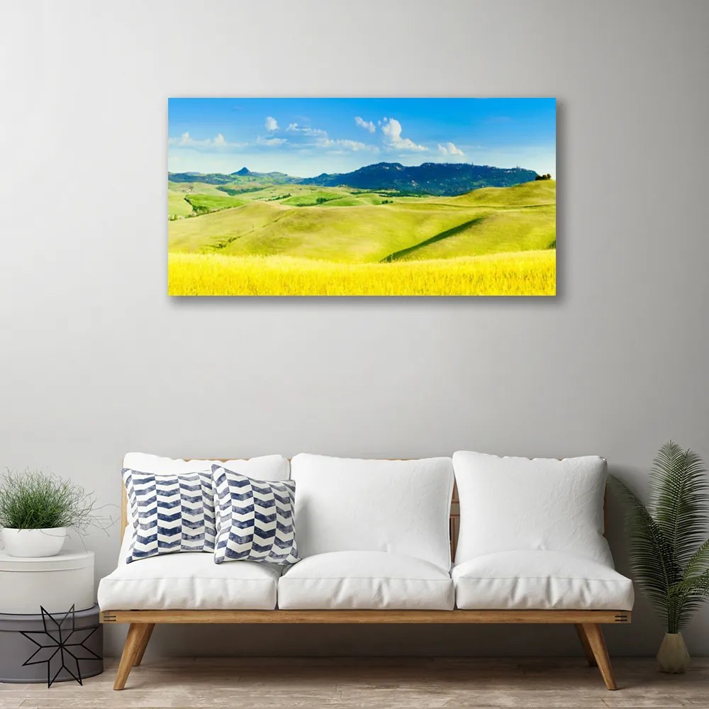 Obraz na plátně Vesnice Hory Krajina 140x70 cm