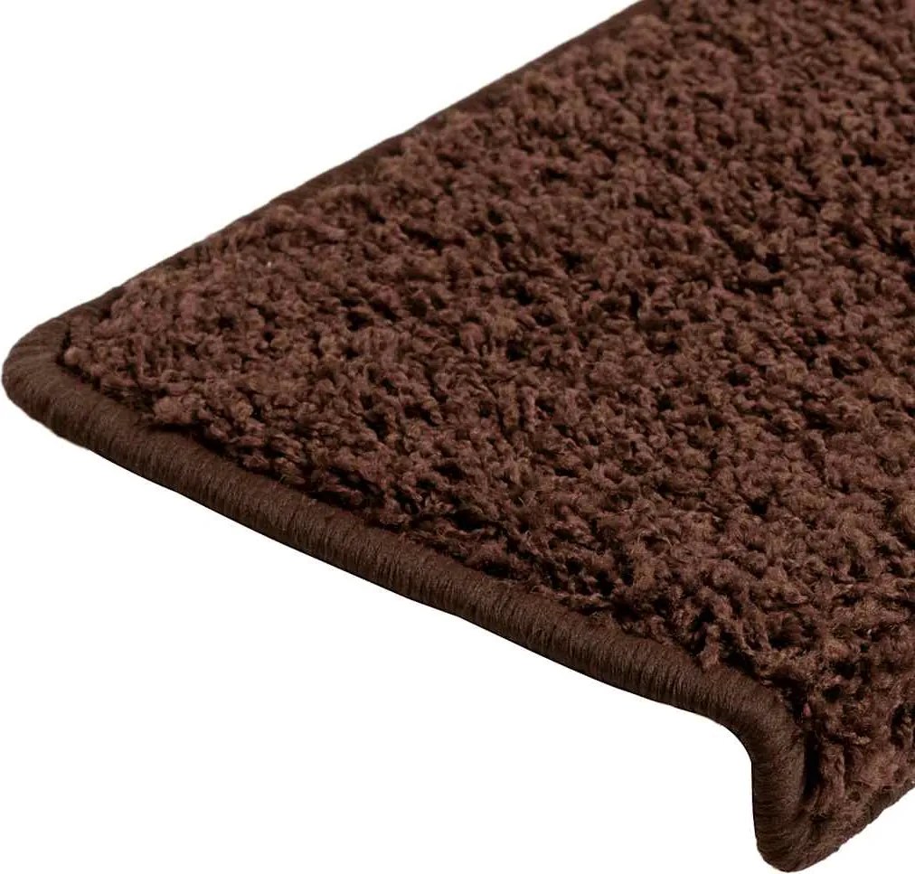Schodové rohože 30 ks 65 x 21 x 4 cm hnědé s obdélníkovým okrajem 3365828
