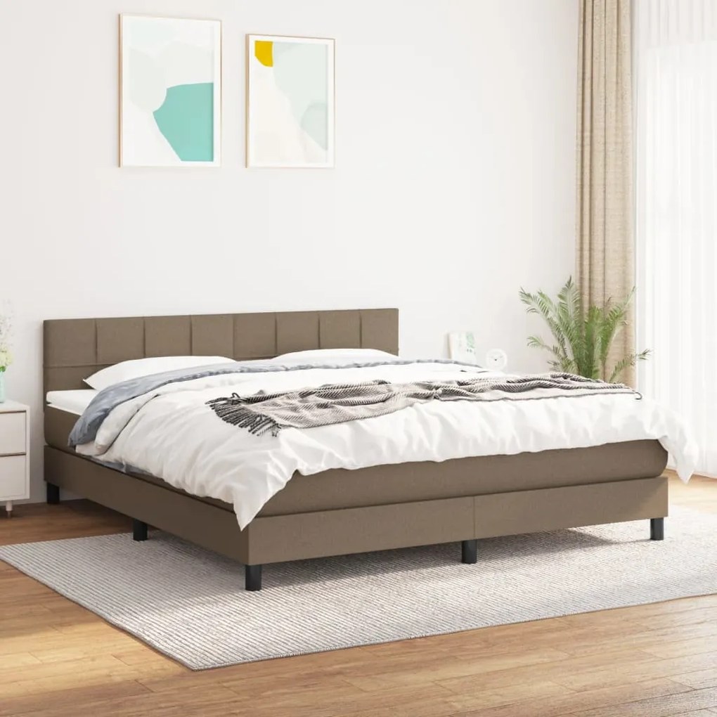 Box spring postel s matrací taupe 180x200 cm textil 3140077